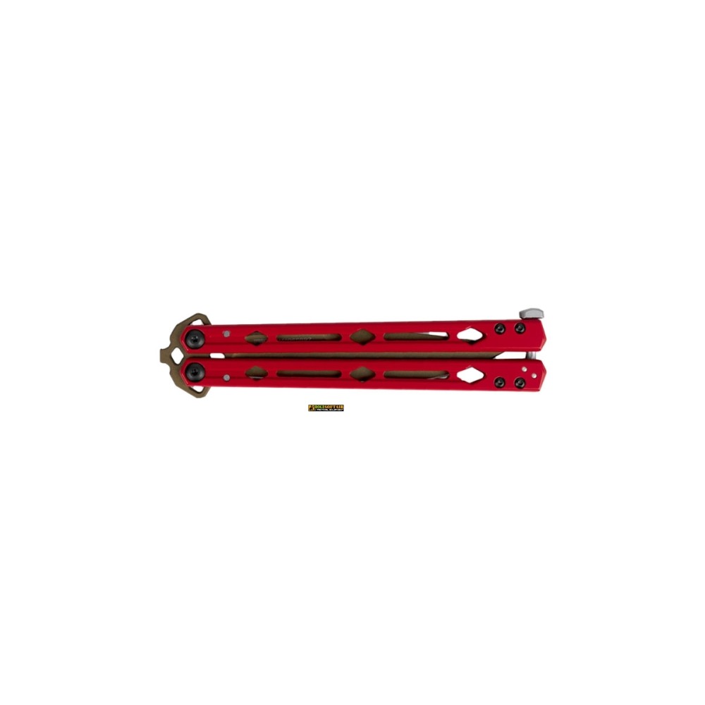 Kershaw Lucha 5150REDBRZ — Red Handle, Bronze-Finish Blade Butterfly